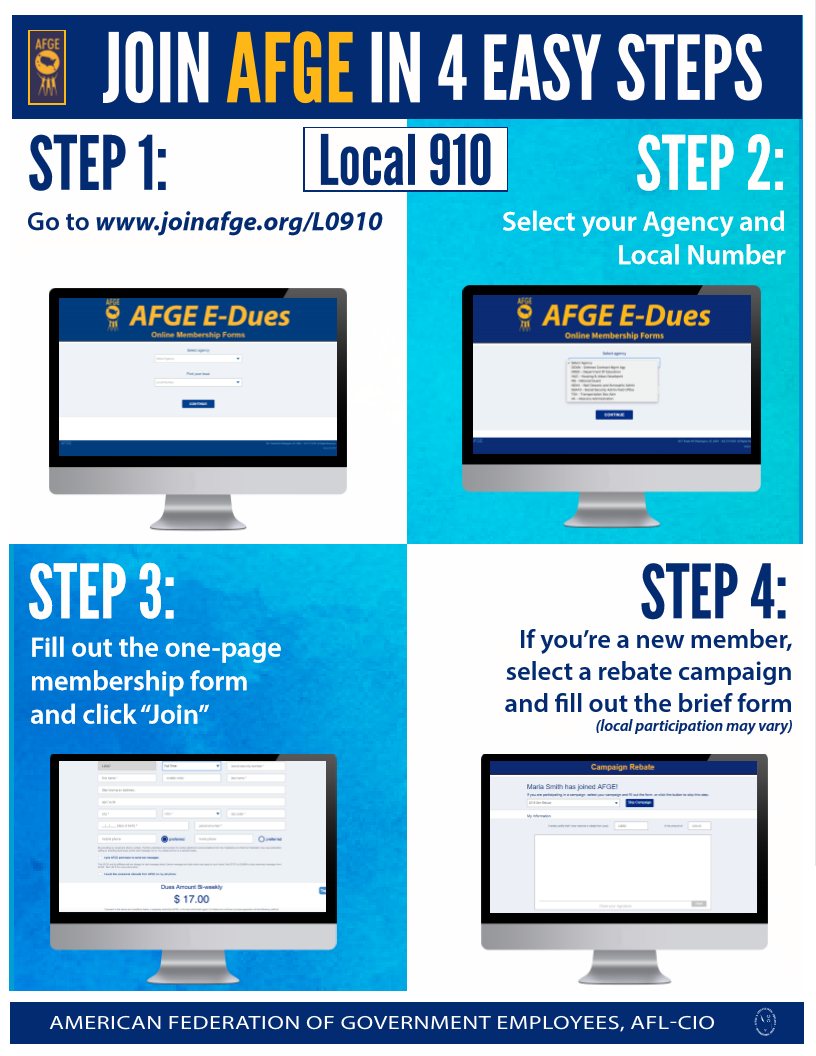 AFGE Local 910 E-Dues Local 910 flyer - AFGE Local 910