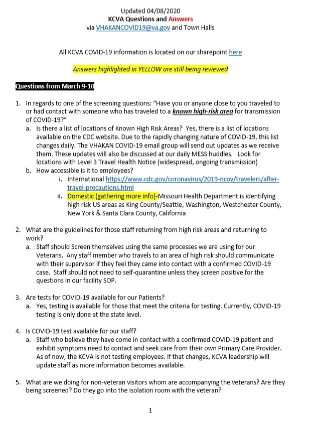 KCVA Questions and Answers - AFGE Local 910
