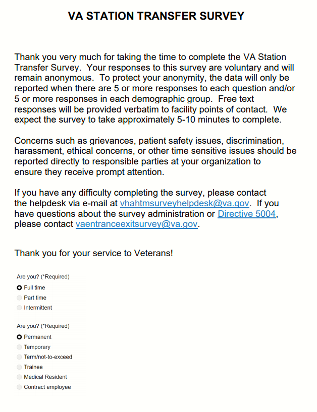 VA Exit Survey - AFGE LOCAL 910