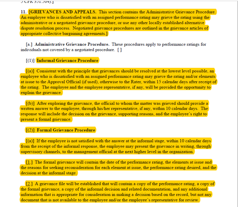 Performance appraisal appeal - AFGE Local 910
